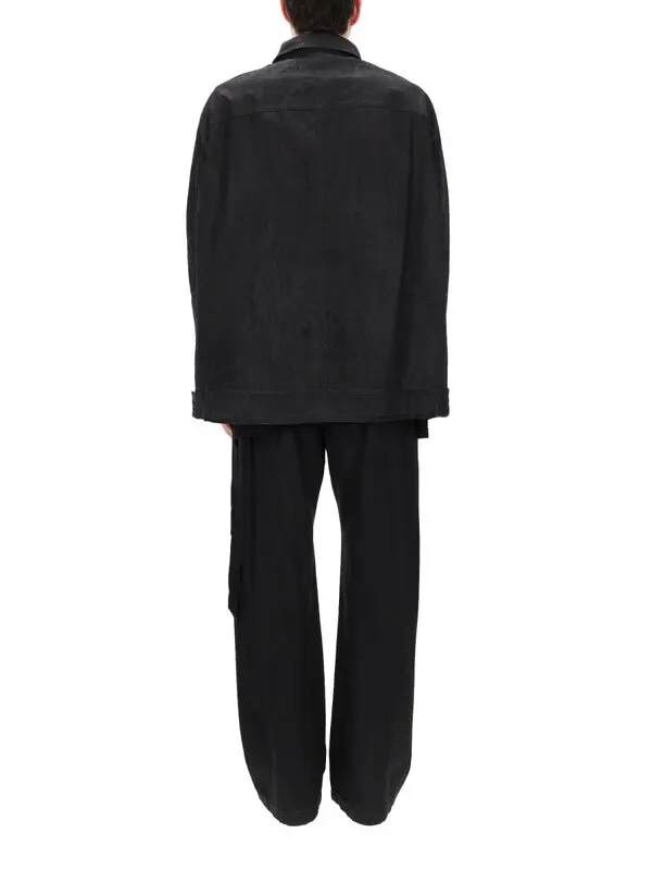 Rick Owens Jumbo Worker Jacket In Cotton - Black