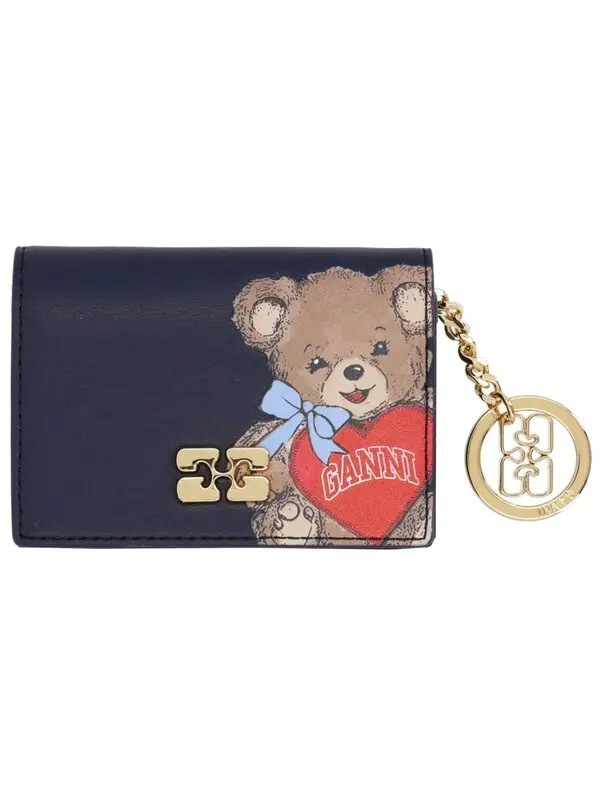 GANNI Joy Bear Card Holder - Black