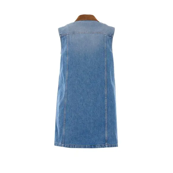 Versace Flared Denim Dress With Logo