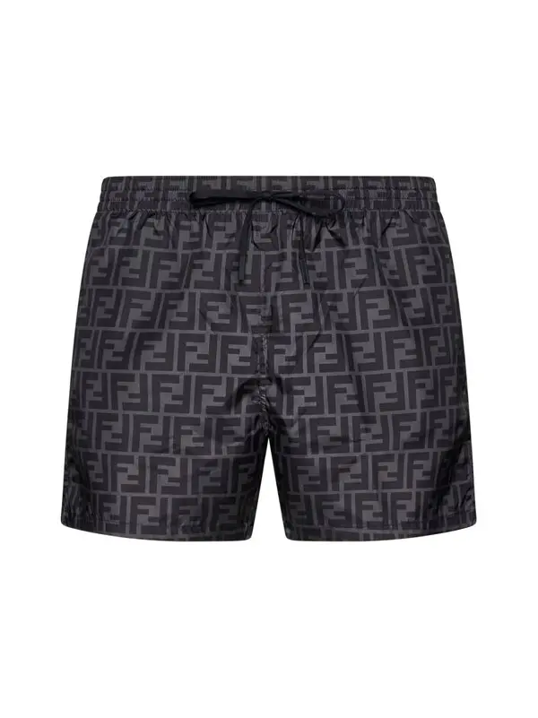 Fendi Technical Fabric Ff Pattern Swim Trunks - Multicolor