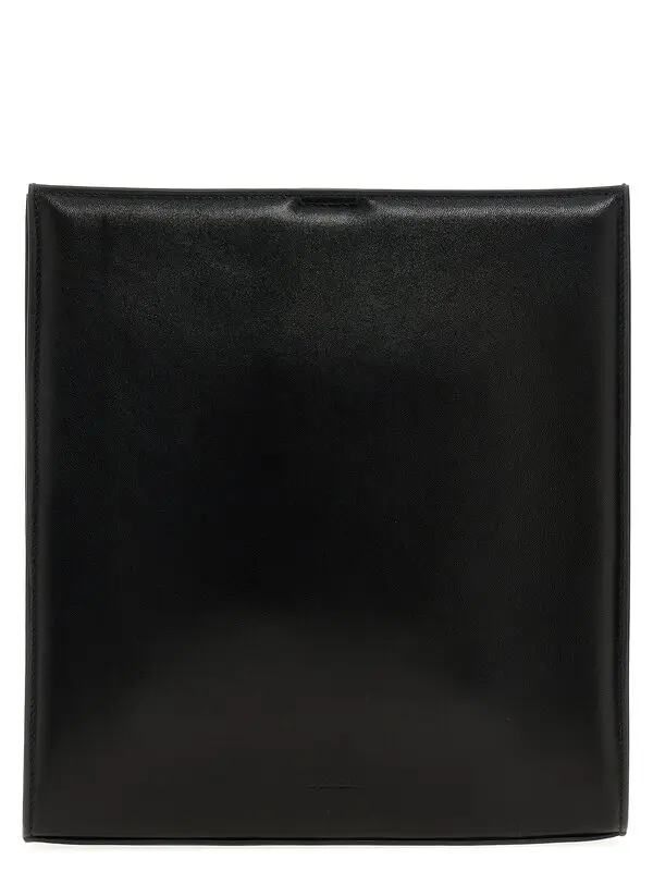 JIL SANDER Braided Leather Shoulder Strap Bag - Black