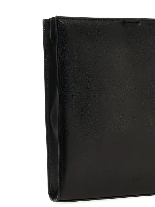 JIL SANDER Braided Leather Shoulder Strap Bag - Black