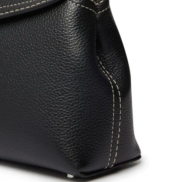 TOTEME T-lock Clutch Bag In Textured Leather - Black