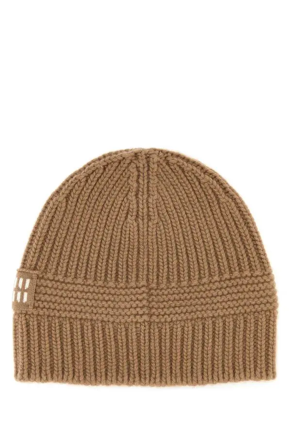 Miu Miu Ribbed Beanie Hat - Brown