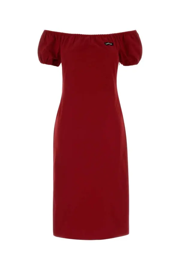 Miu Miu Cotton Poplin Dress - Red