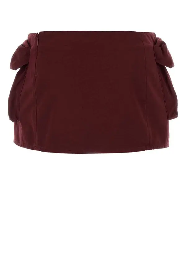 Miu Miu Burgundy Cotton Mini Skirt