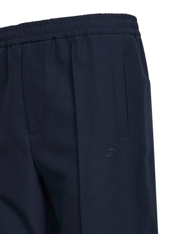 Gucci Dark Blue Technical Panama Sportswear Trousers - Multicolor