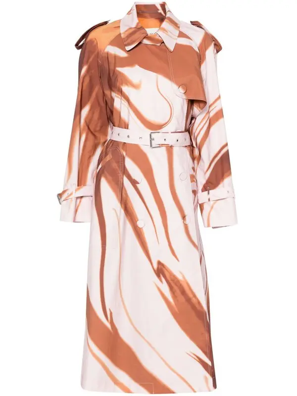 Dries Van Noten Printed Cotton Trench Coat - Multicolor