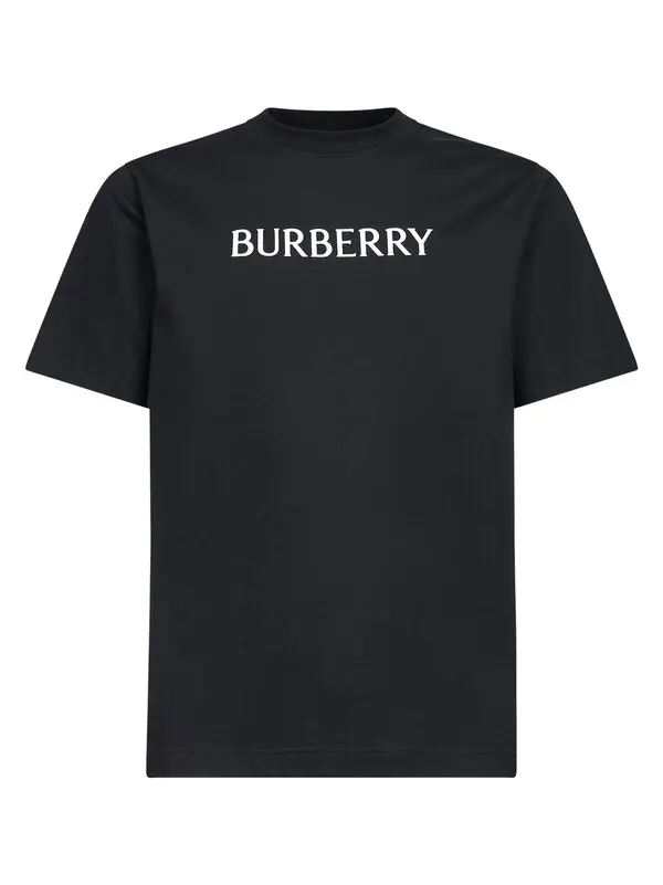 Burberry Black Cotton Logo T-shirt - Multicolor
