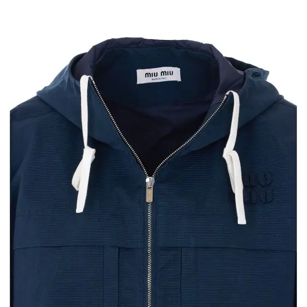 Miu Miu Logo Ripstop Fabric Jacket