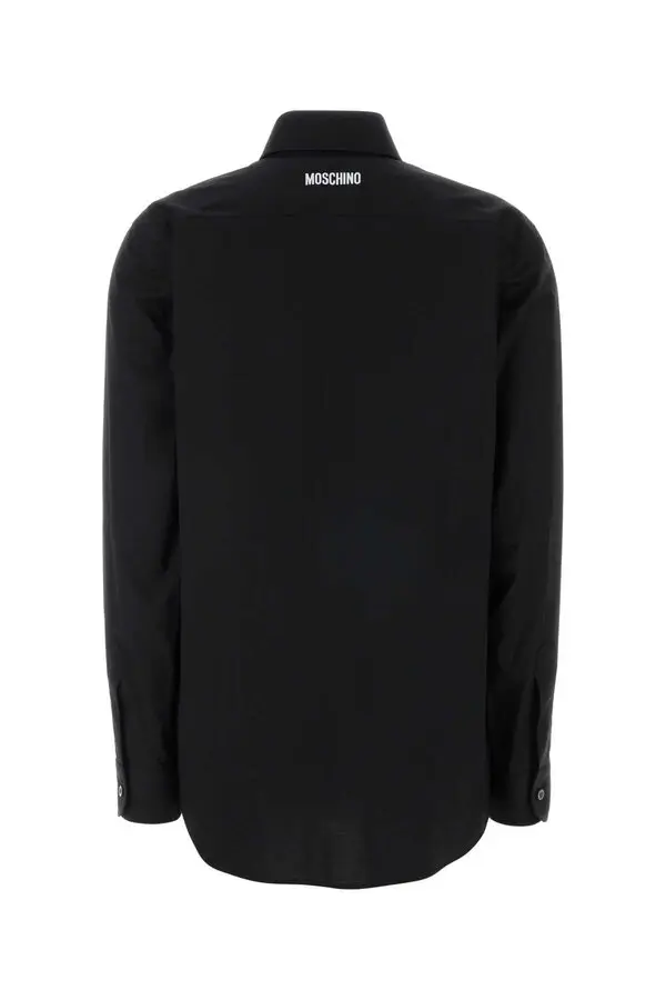 Moschino Stretch Poplin Shirt With Floral Appliqu