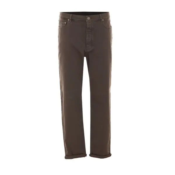 Brunello Cucinelli Tailored Cotton Trousers - Brown