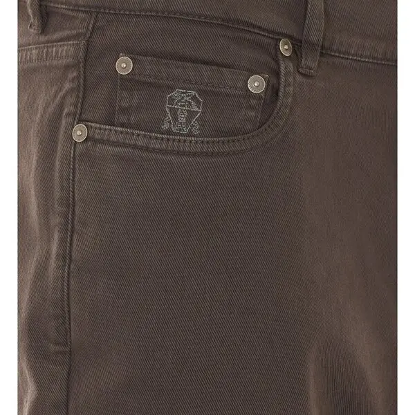 Brunello Cucinelli Tailored Cotton Trousers - Brown