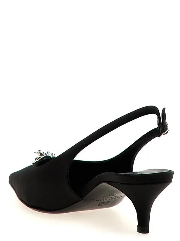 Magda Butrym Rosetta Slingback With Silver Metal Rosette Detail