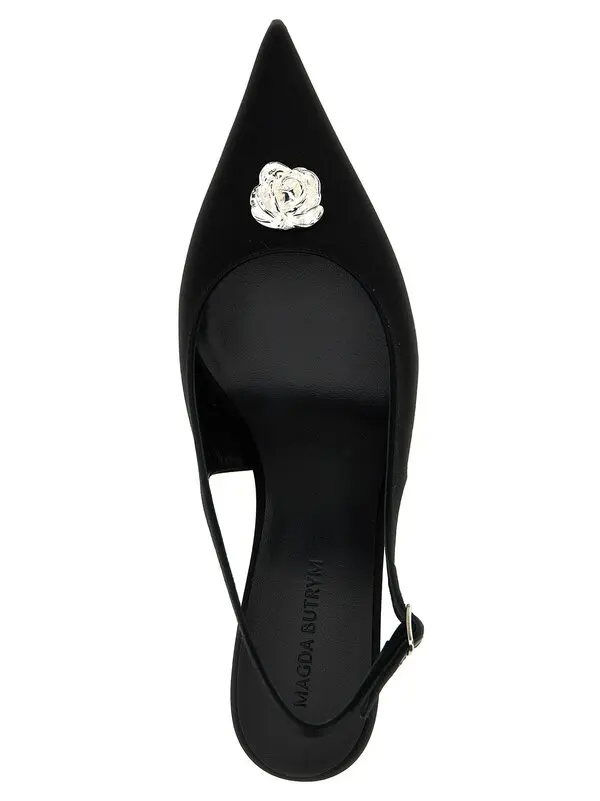 Magda Butrym Rosetta Slingback With Silver Metal Rosette Detail