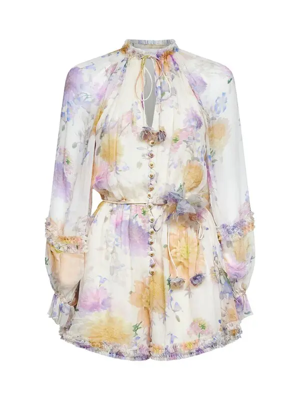 Zimmermann Dahlia Print Viscose Playsuit - Multicolor