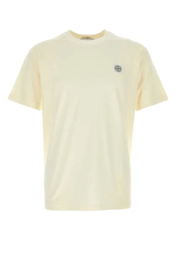 Stone Island Cream Cotton T-shirt