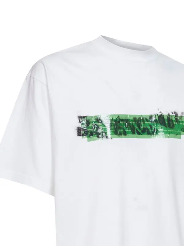 Balenciaga White Messy Spray Medium Fit T-shirt - Multicolor