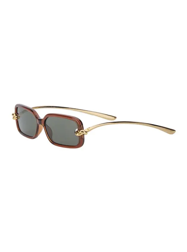Bottega Veneta Knot Rectangular Sunglasses - Brown