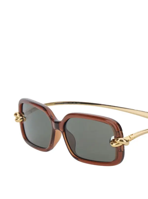 Bottega Veneta Knot Rectangular Sunglasses - Brown