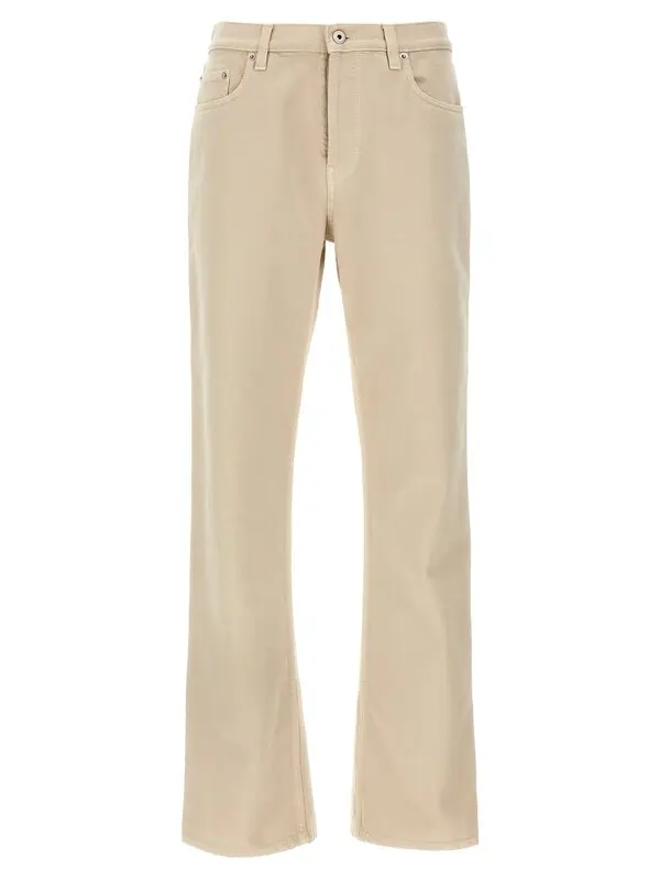 Burberry Cotton Denim Jeans With Straight Leg - Cream