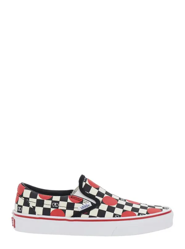 Valentino Garavani Low Top Sneakers With Check Motif And Vlogo Print - Multicolor