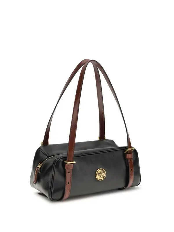 Versace Emblème Bowling Nappa Shoulder Bag With Medusa Accessory