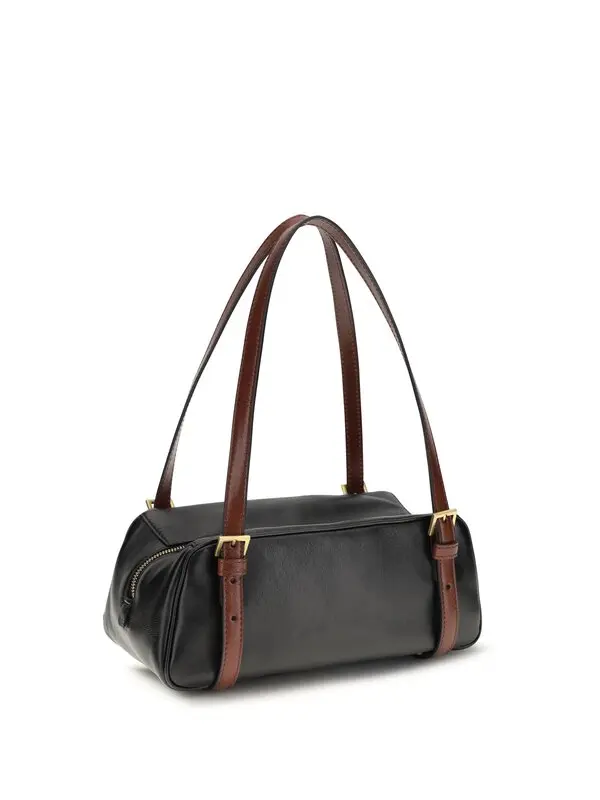 Versace Emblème Bowling Nappa Shoulder Bag With Medusa Accessory