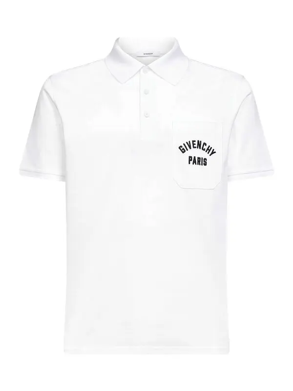 Givenchy White Cotton Piqué Paris Polo Shirt - Multicolor