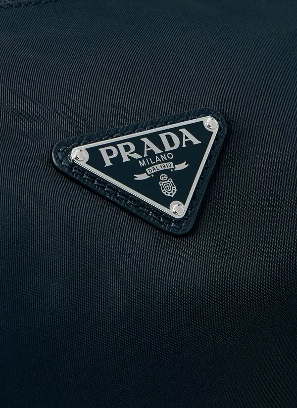Prada Bauletto Large Re-nylon And Saffiano Shoulder Bag - Black