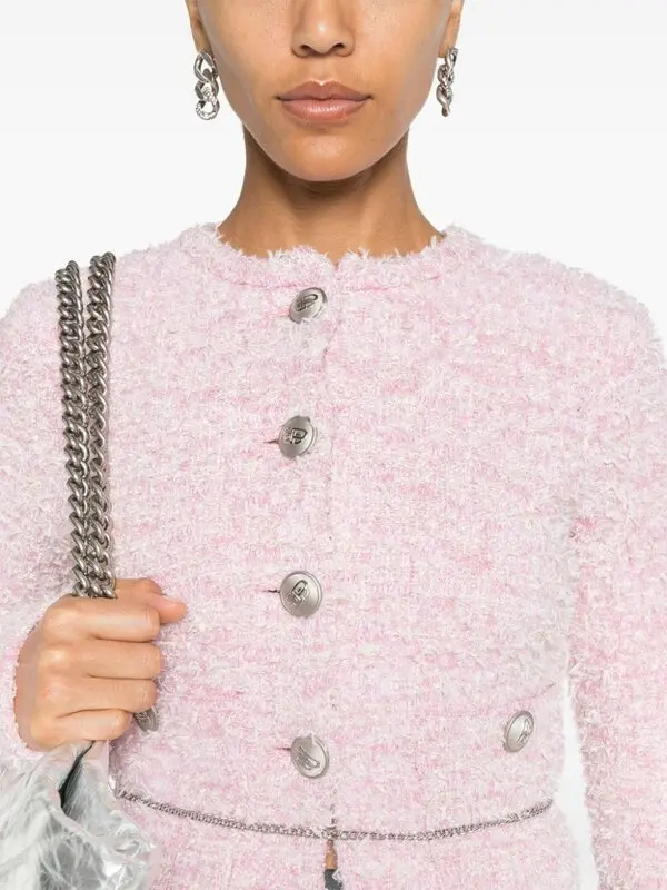 Balenciaga Bouclé Cropped Jacket - Multicolor