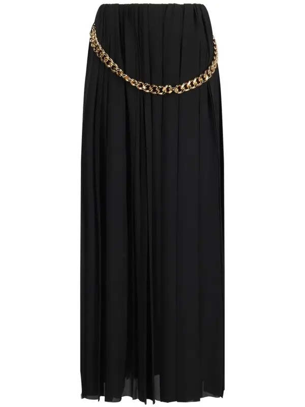 Balenciaga Pleated Chain Embellished Skirt - Multicolor