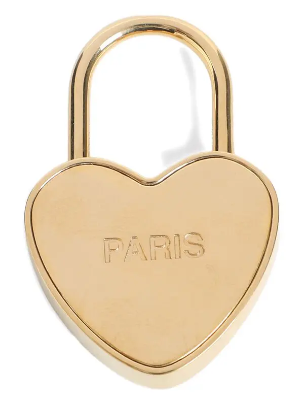 Celine Gold-tone Heart Padlock With Engraved Logo