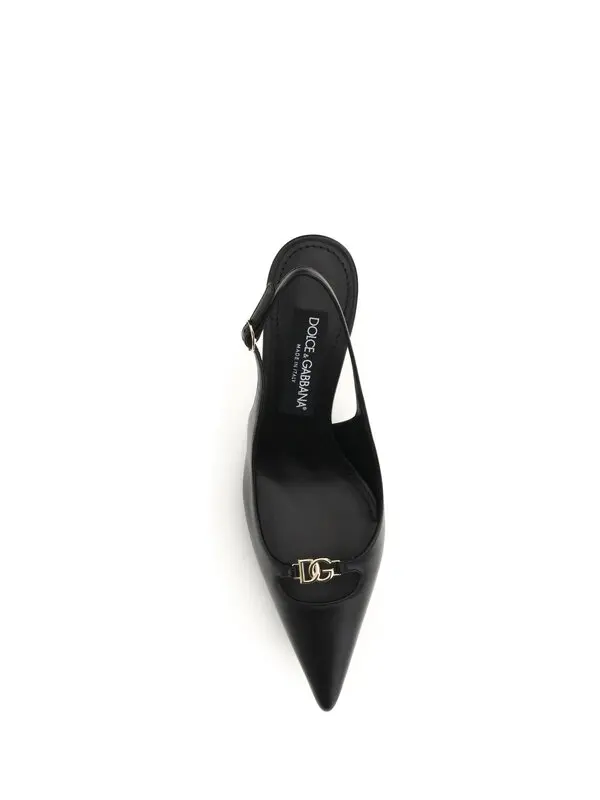 Dolce & Gabbana Leather Slingback Pumps - Black