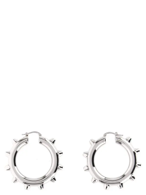 JIL SANDER 731 Hoop Earrings In Brass - Silver