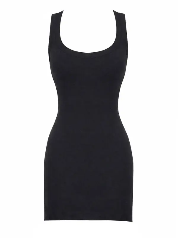 Attico Viscose Blend Mini Dress - Black