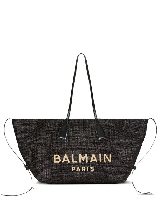 Balmain Track Raffia Tote - Multicolor