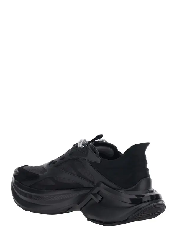 Fendi F-light' Low Top Sneakers With Ff Motif And Chunky Sole - Black