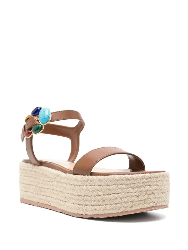 GIANVITO ROSSI Platform Sandals With Buckle-fastening Ankle Strap - Multicolor