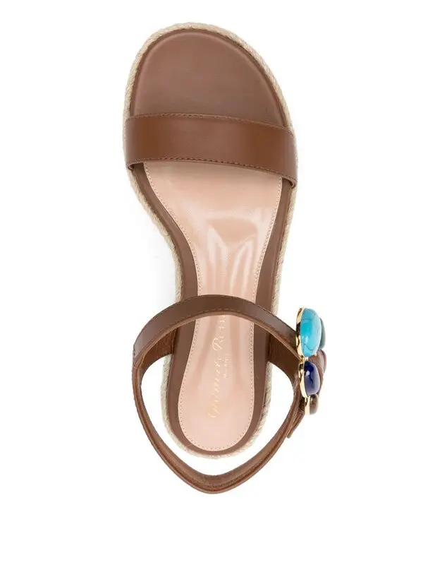 GIANVITO ROSSI Platform Sandals With Buckle-fastening Ankle Strap - Multicolor