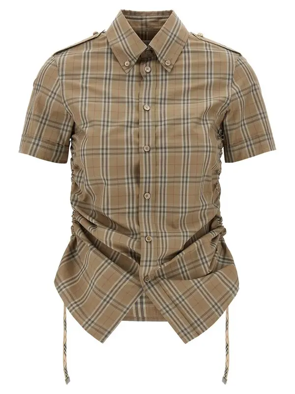 Burberry Check Print Cotton Shirt - Multicolor