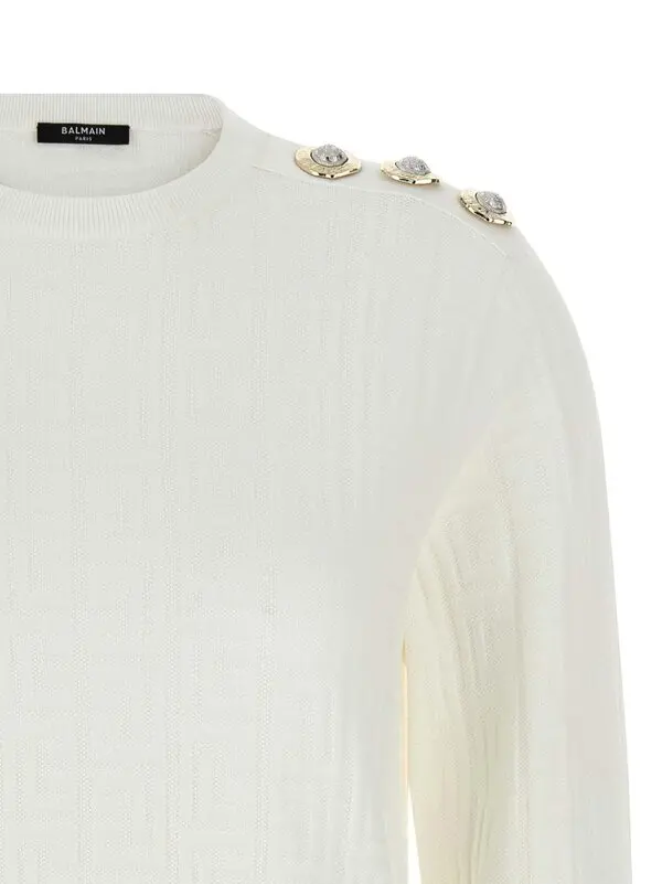 Balmain Maxi Shoulder Top - White
