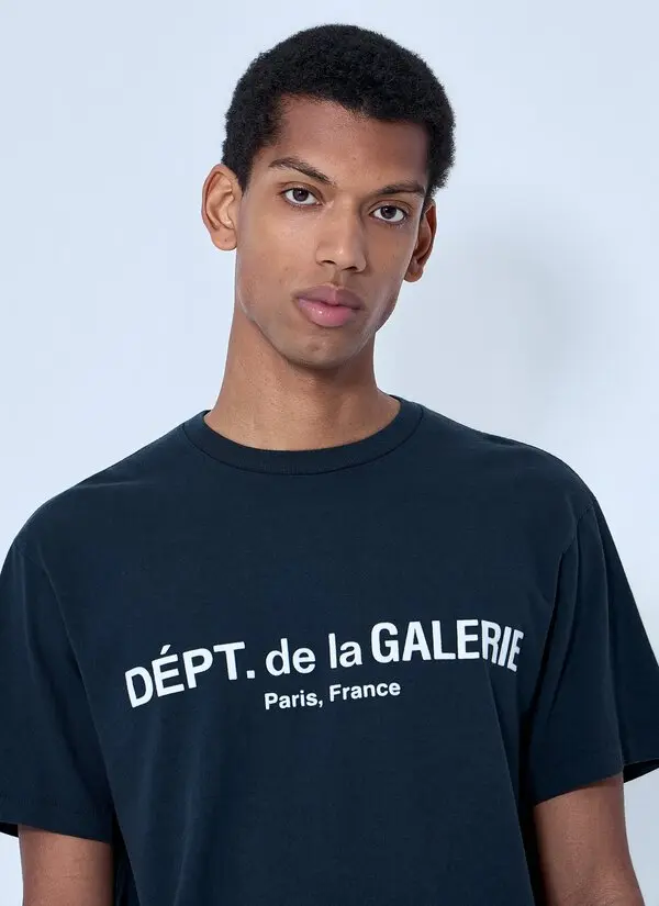 GALLERY DEPT. Logo Print Cotton T-shirt - Black