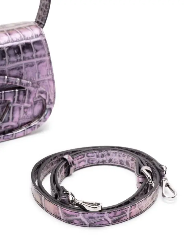 DIESEL® 1dr Croc Effect Leather Shoulder Bag - Multicolor