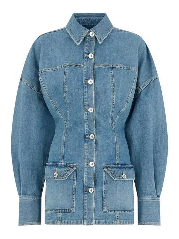 Attico Denim Mini Dress - Blue
