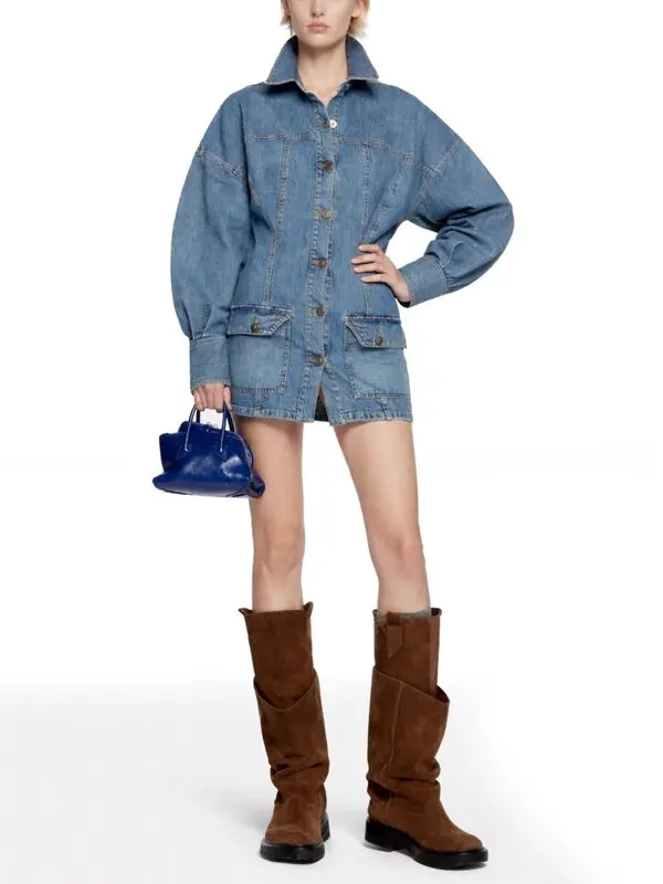Attico Denim Mini Dress - Blue