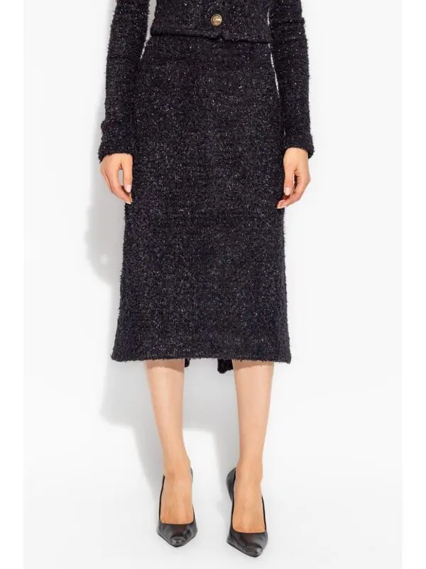 Balenciaga Tweed Midi Skirt - Multicolor