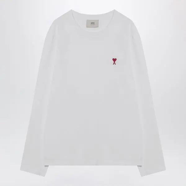 AMI Paris Cotton De Coeur Sweater - White