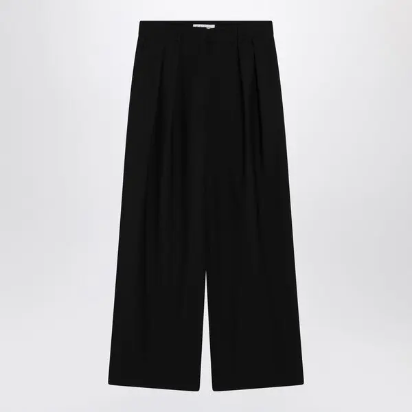 THE FRANKIE SHOP Wide-leg Wool-blend Trousers - Black