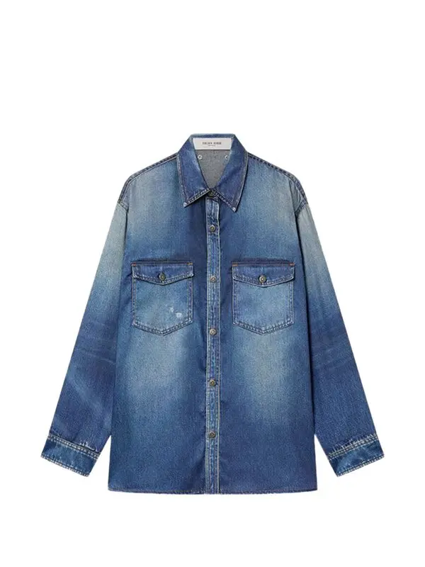 GOLDEN GOOSE Denim Shirt With Chest Pockets - Multicolor